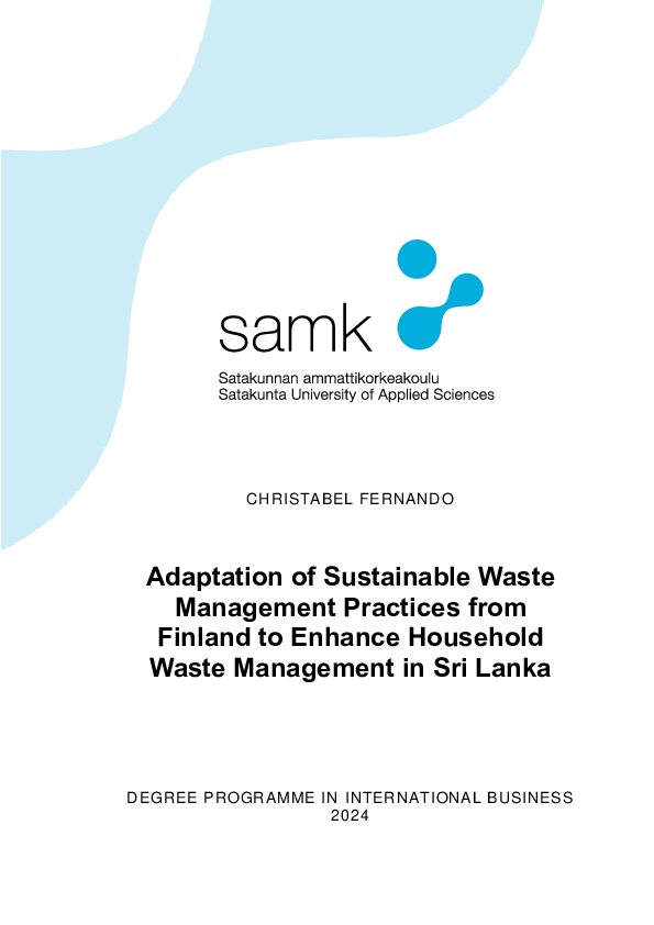 (PDF) Adaptation of Sustainable Waste Management Practices from Finland ...