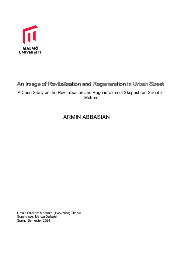 (PDF) An Image of Revitalisation and Regeneration in Urban Street A ...