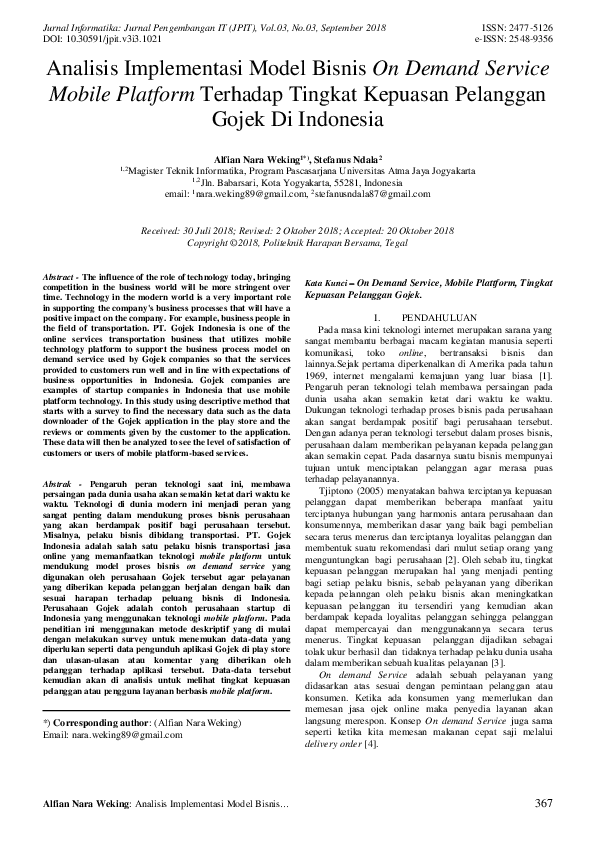 (PDF) Analisis Implementasi Model Bisnis On Demand Service Mobile ...