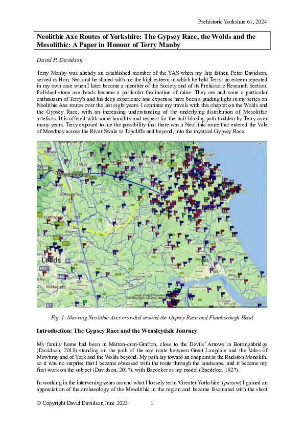 (PDF) Neolithic Axe Routes of Yorkshire: The Gypsey Race, the Wolds and ...