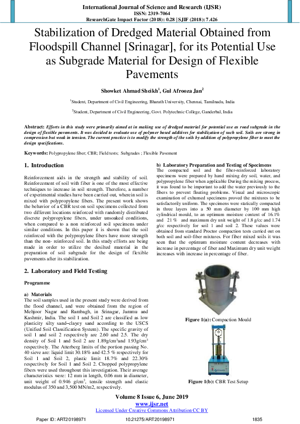 (PDF) Stabilization of Dredged Material Obtained from Floodspill ...