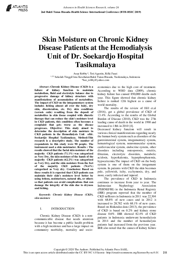 (PDF) Skin Moisture on Chronic Kidney Disease Patients at the ...