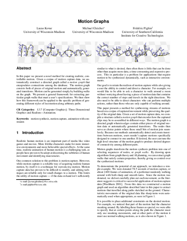 (PDF) Motion graphs