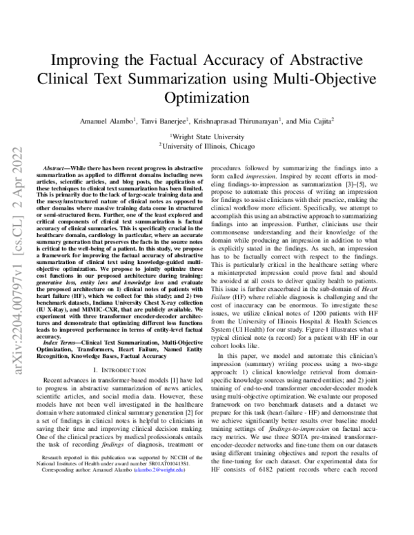 (PDF) Improving the Factual Accuracy of Abstractive Clinical Text Summarization using Multi ...