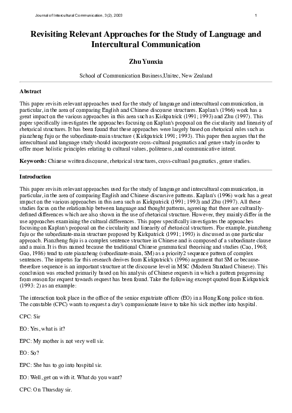 (PDF) Revisiting Relevant Approaches for the Study of Language and ...