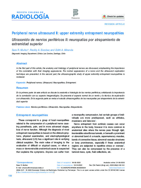(PDF) Peripheral nerve ultrasound II: upper extremity entrapment ...