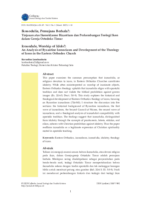 (PDF) Iconodule, Worship of Idols?: An Analysis of Byzantine Iconoclasm ...
