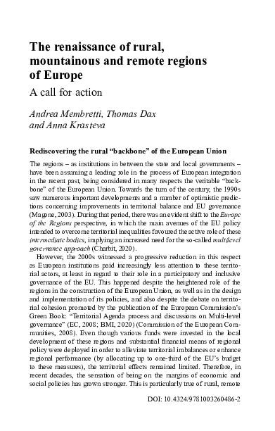 (PDF) The renaissance of rural, mountainous and remote regions of Europe
