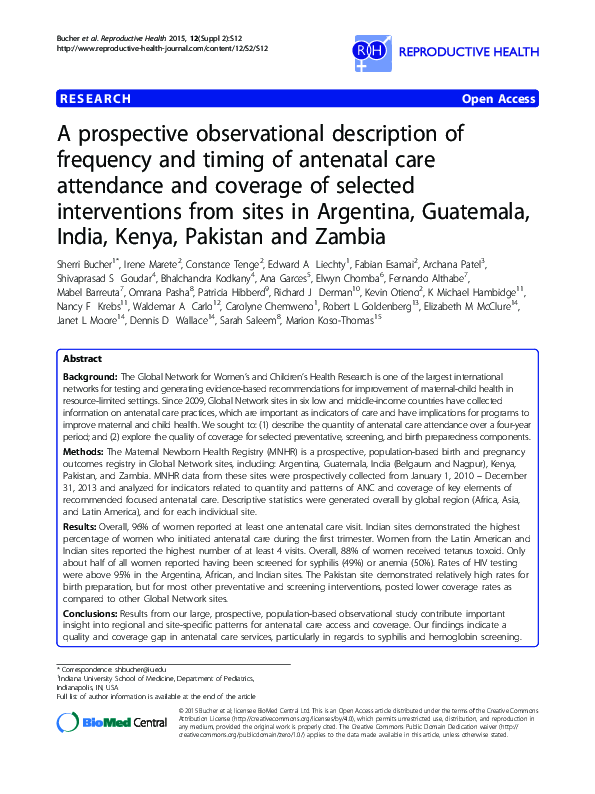 (PDF) A prospective observational description of frequency and timing ...