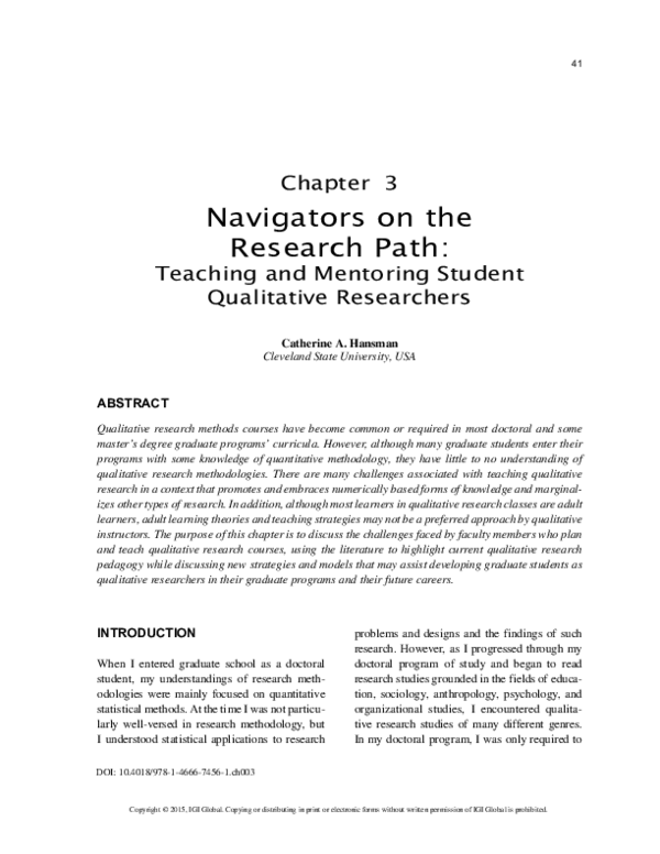 (PDF) Navigators on the Research Path