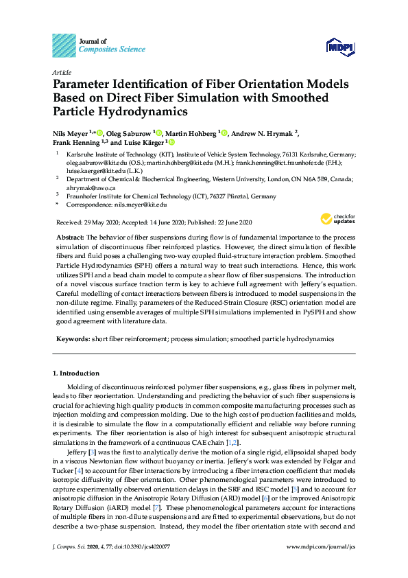 (PDF) Parameter Identification of Fiber Orientation Models Based on ...