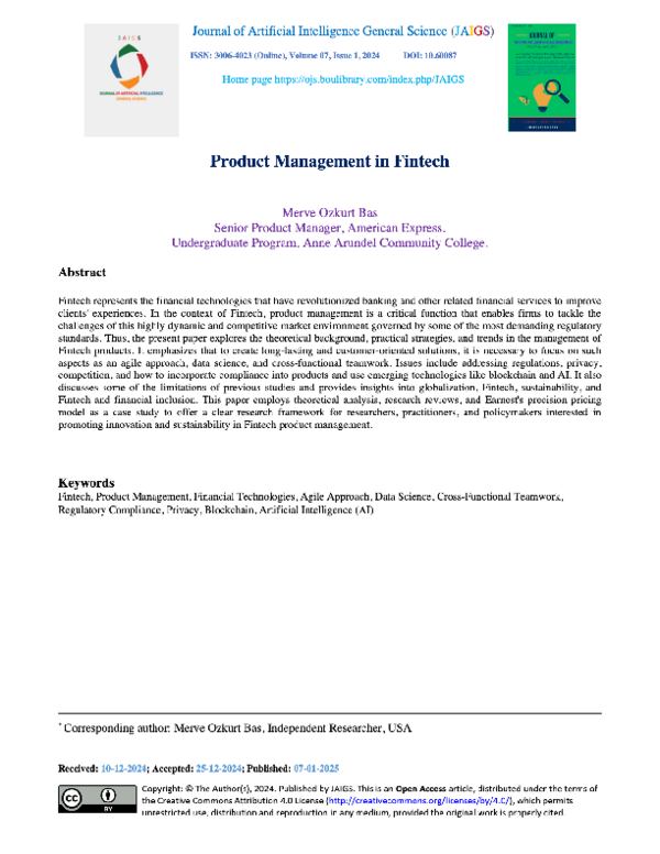 (PDF) Product Management in Fintech