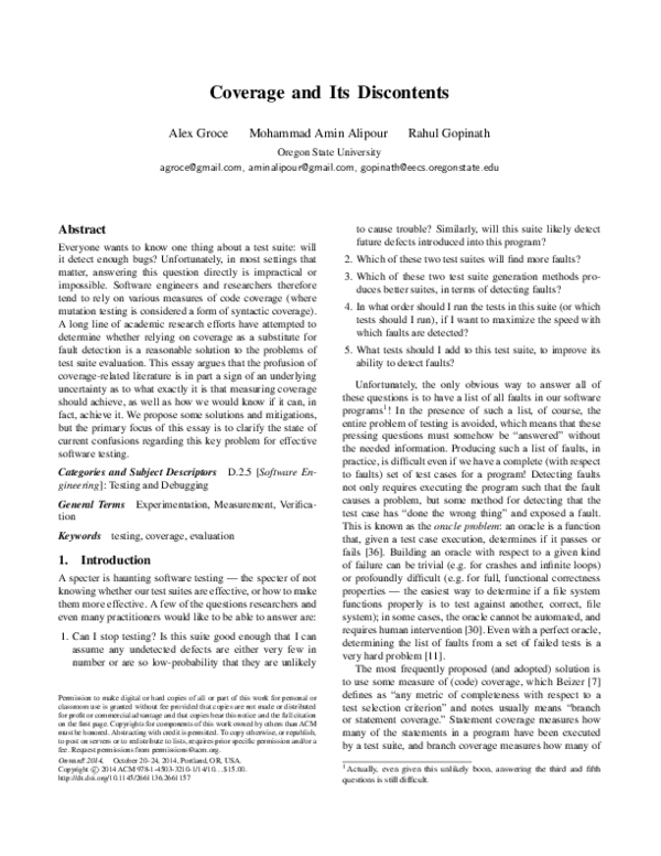 (PDF) Coverage and Its Discontents