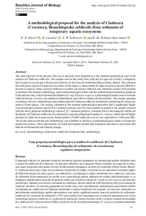 (PDF) A methodological proposal for the analysis of Cladocera ...