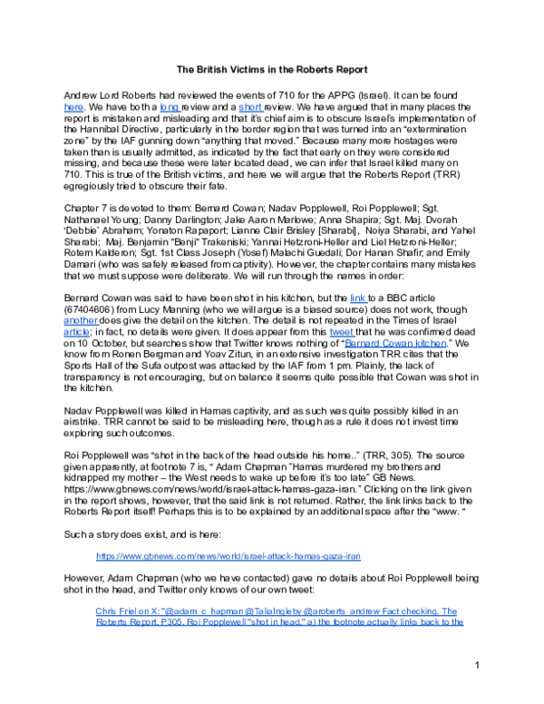 (PDF) The British Victims in the Roberts Report