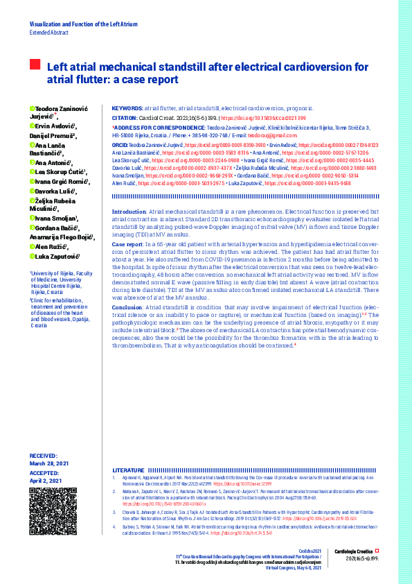(PDF) Left atrial mechanical standstill after electrical cardioversion ...