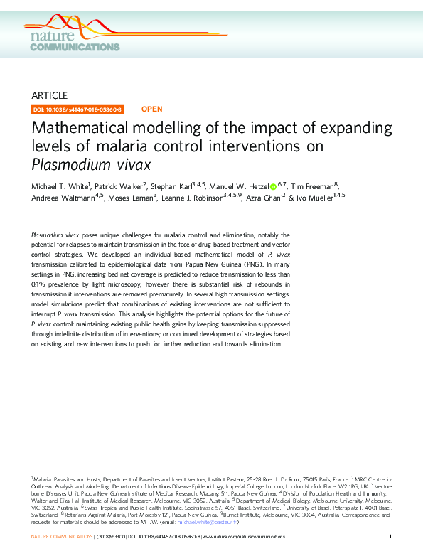 (PDF) Mathematical modelling of the impact of expanding levels of ...