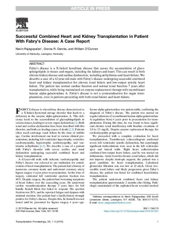 (PDF) Successful Combined Heart and Kidney Transplantation in Patient ...