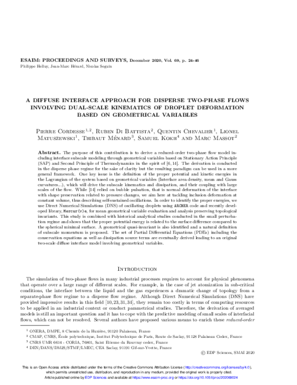 (PDF) A diffuse interface approach for disperse two-phase flows involving dual-scale kinematics ...