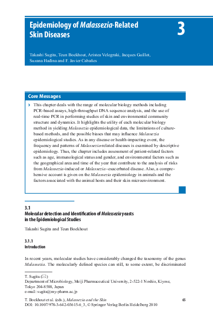 (PDF) Epidemiology of Malassezia-Related Skin Diseases
