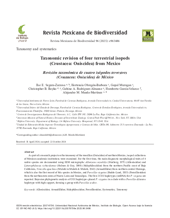 (PDF) Taxonomy and systematics Taxonomic revision of four terrestrial ...