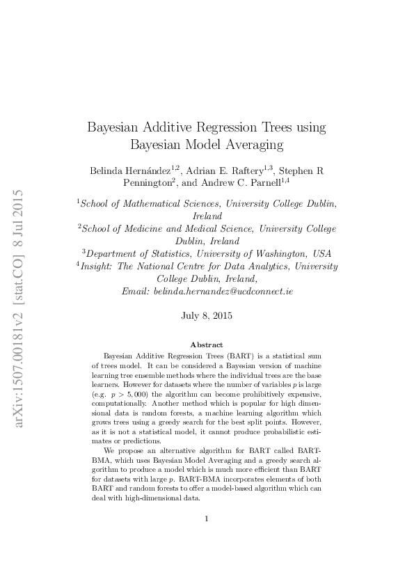 (PDF) Bayesian Additive Regression Trees using Bayesian model averaging