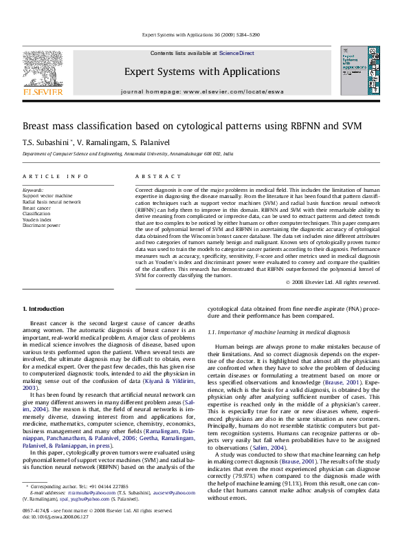 (PDF) Breast mass classification based on cytological patterns using ...