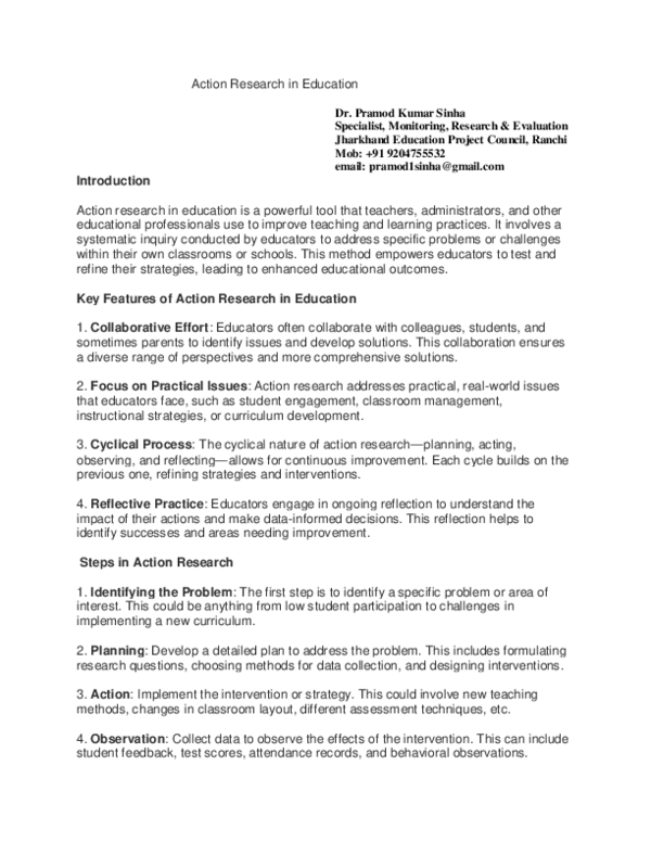 (PDF) Action Research in Education
