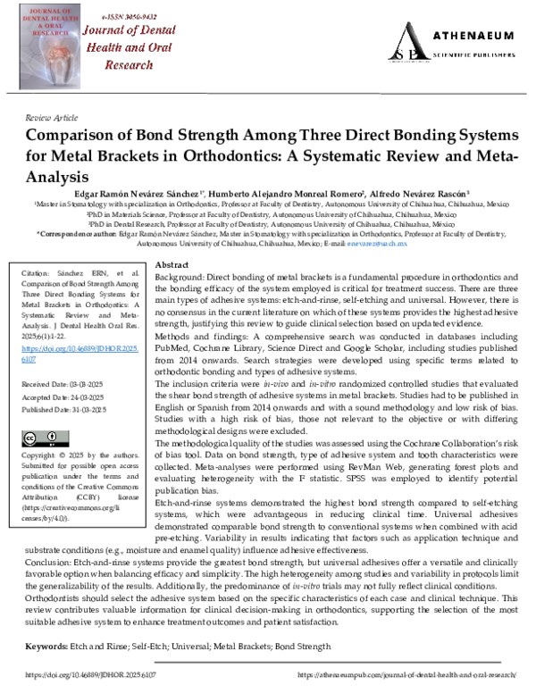 (PDF) Comparison of Bond Strength Among Three Direct Bonding Systems ...