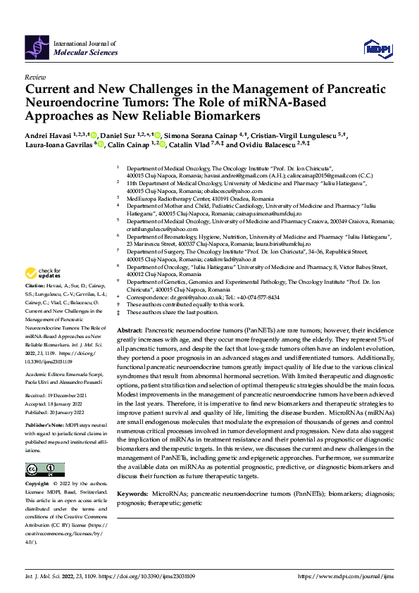 (PDF) Current and New Challenges in the Management of Pancreatic Neuroendocrine Tumors: The Role ...