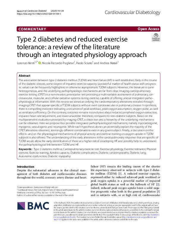 (PDF) Type 2 diabetes and reduced exercise tolerance: a review of the ...