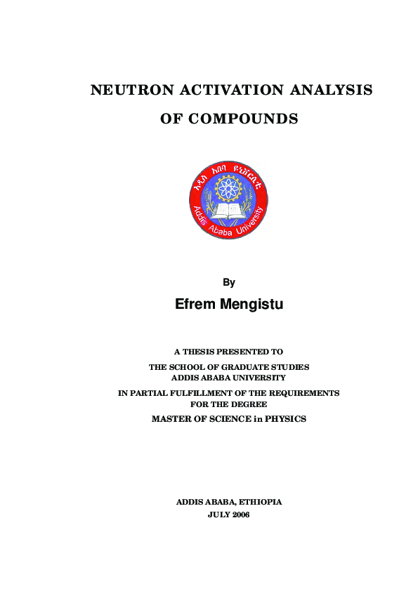 (PDF) Neutron Activation Analysis of Compounds