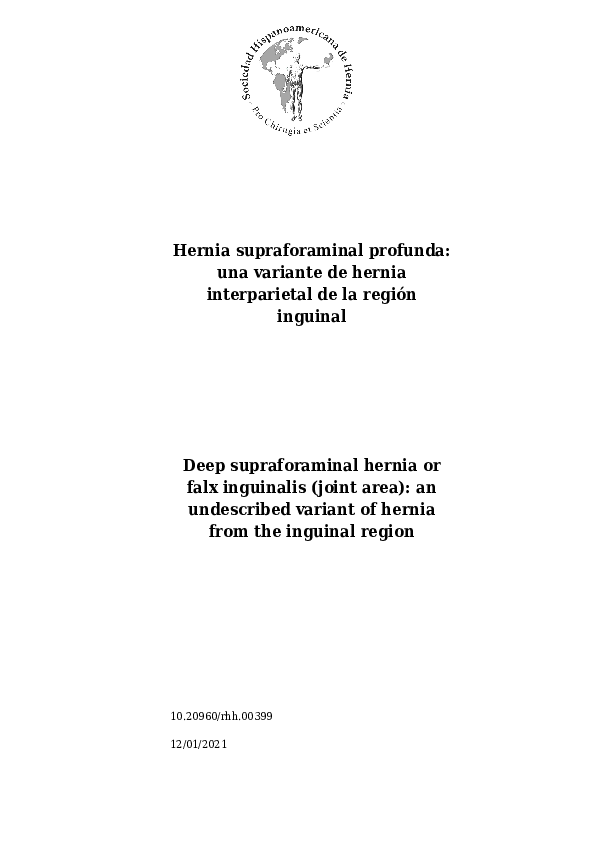 (PDF) Deep supraforaminal hernia or falx inguinalis (joint area): an ...