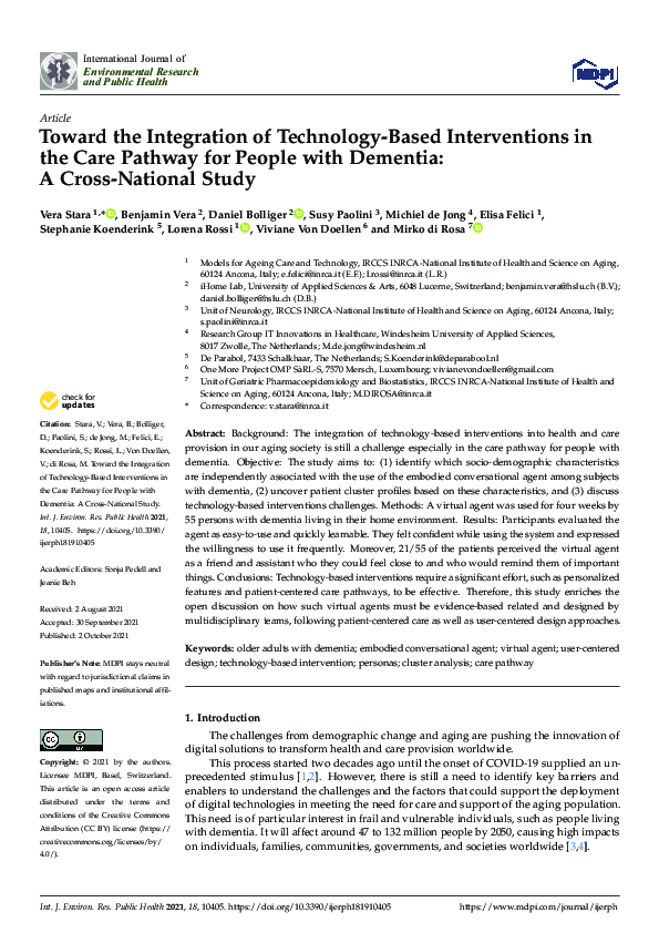 (PDF) Toward the Integration of Technology-Based Interventions in the ...
