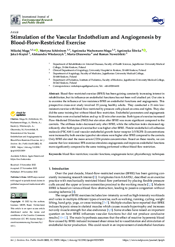(PDF) Stimulation of the Vascular Endothelium and Angiogenesis by Blood ...