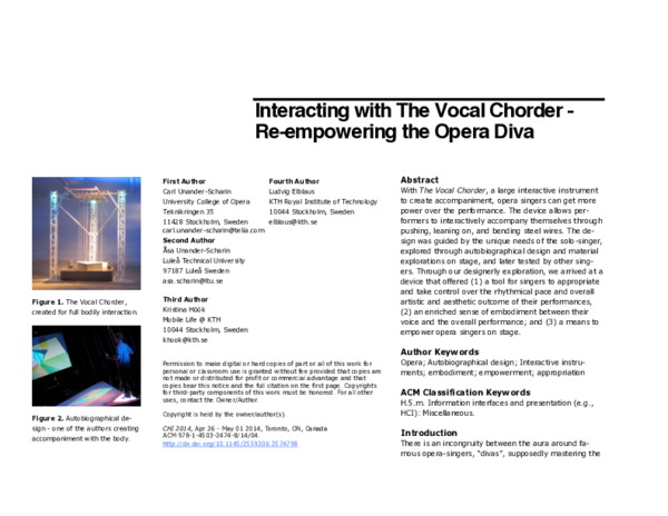 (PDF) Interacting with the vocal chorder