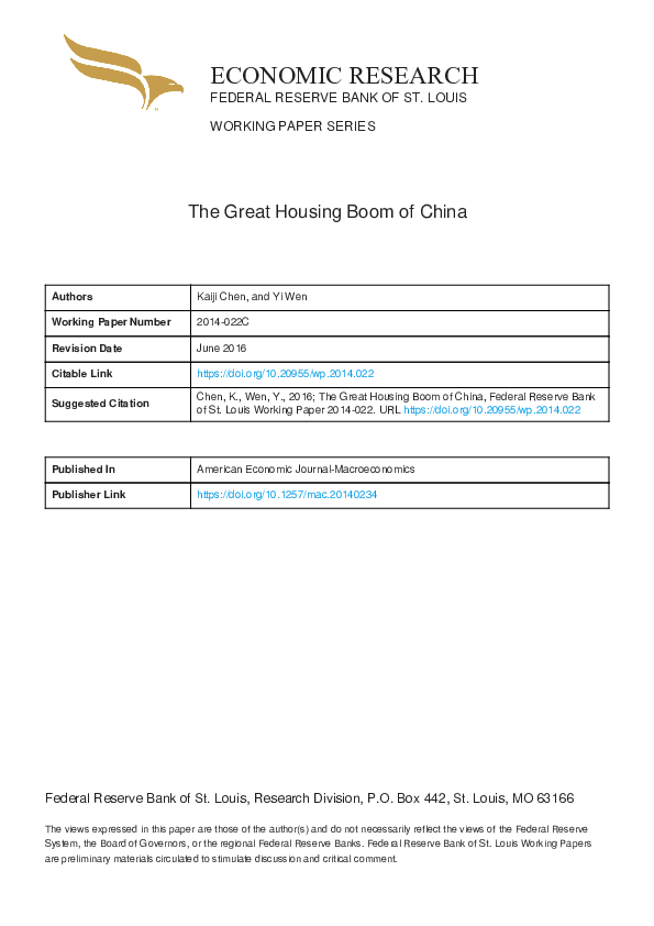 (PDF) The Great Housing Boom of China