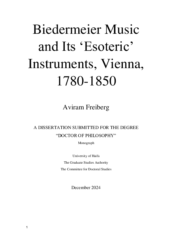(PDF) PhD Disseratation - Biedermeier Music and Its 'Esoteric ...