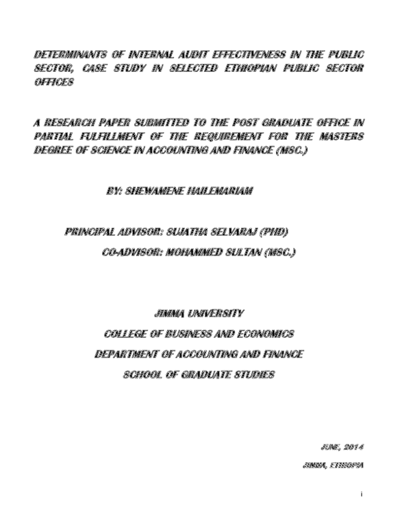 (PDF) Determinants of internal audit effectiveness in the public sector, case study in selected ...