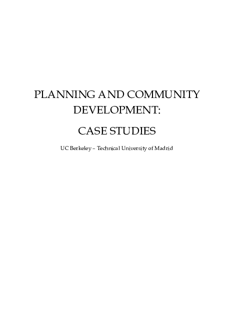 (PDF) Planning and community development: case studies