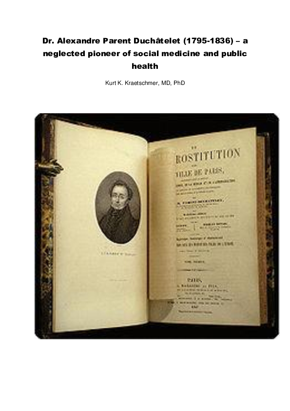 (PDF) Dr. Alexandre Parent Duchâtelet (1795-1836) - a neglected pioneer ...