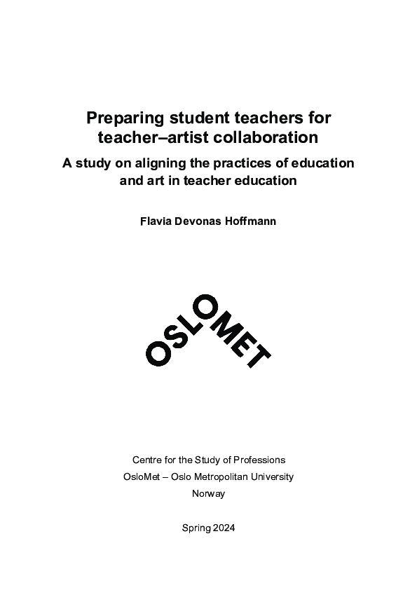 (PDF) Preparing student teachers for teacher-artist collaboration A ...