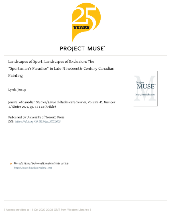 (PDF) Landscapes of Sport, Landscapes of Exclusion: The “Sportsman’s ...