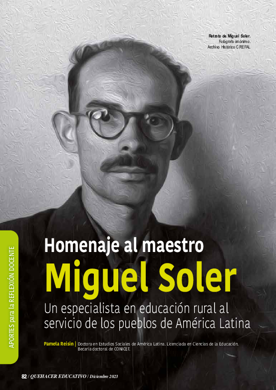 (PDF) Homenaje al maestro Soler Roca. Un especialista en educación rural al servicio de los ...