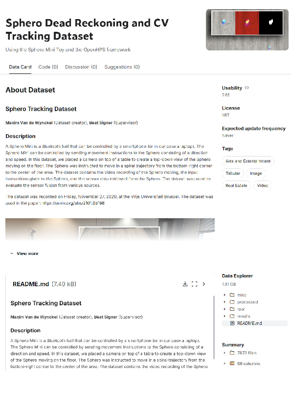 (PDF) Sphero Dead Reckoning and CV Tracking Dataset