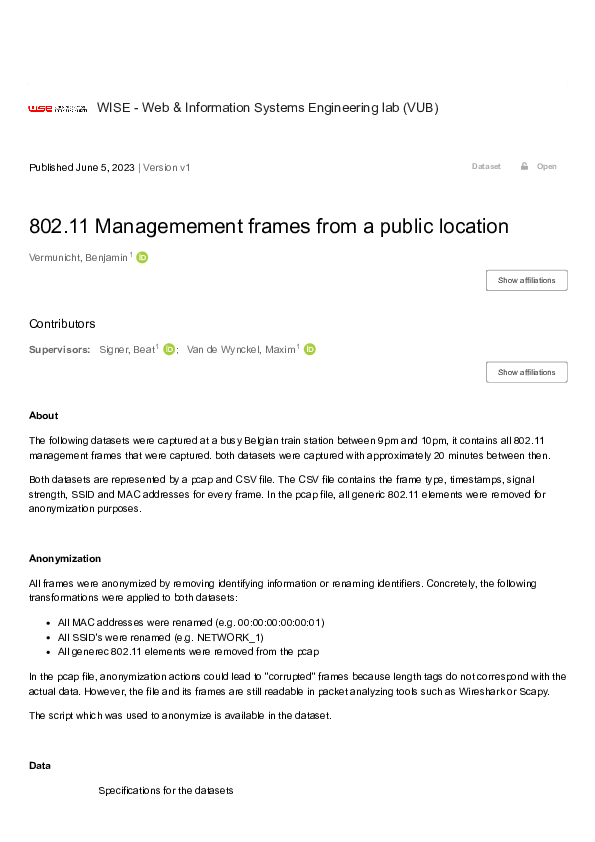 (PDF) 802.11 Managemement Frames From a Public Location