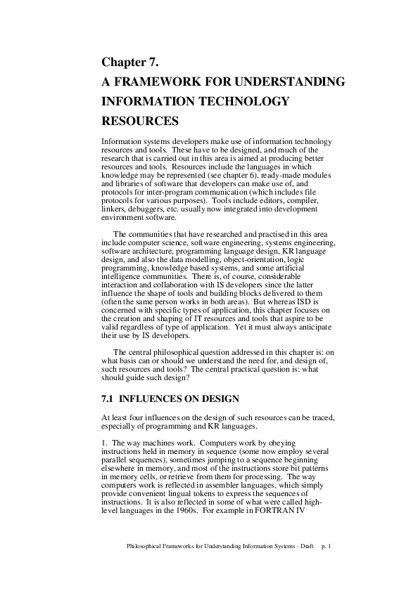 (PDF) A Framework for Understanding Information Technology Resources