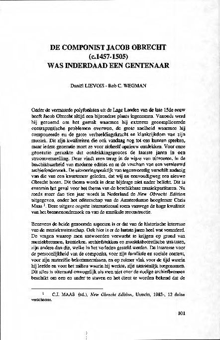 (PDF) Rob C Wegman and Daniël Lievois - De componist Jacob Obrecht (c ...
