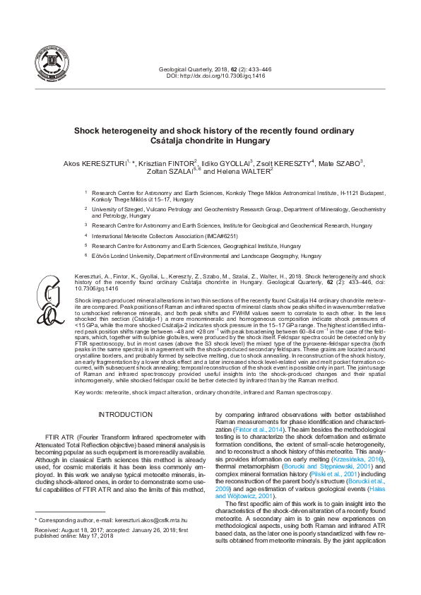 (PDF) Shock heterogeneity and shock history of the recently found ...