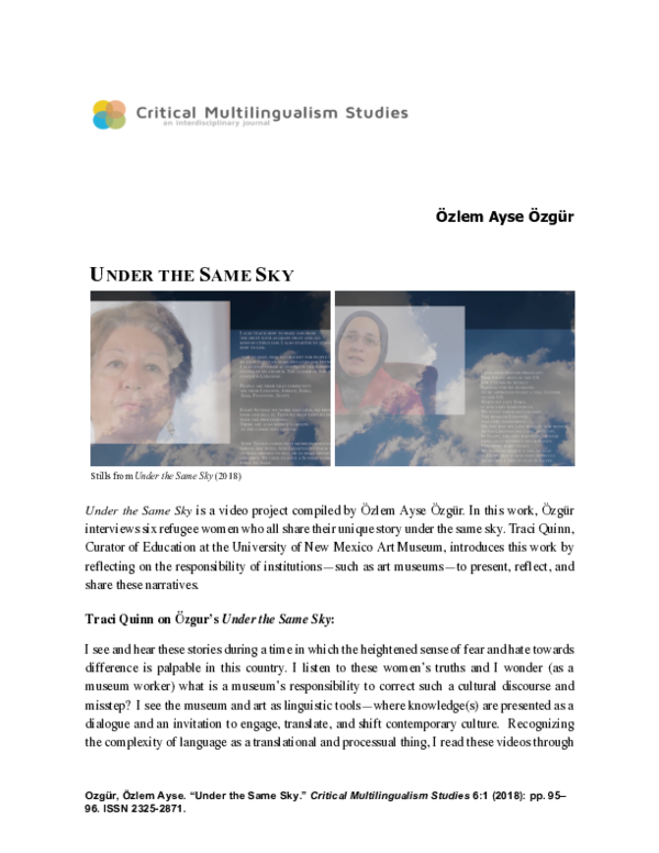 (PDF) Under the Same Sky